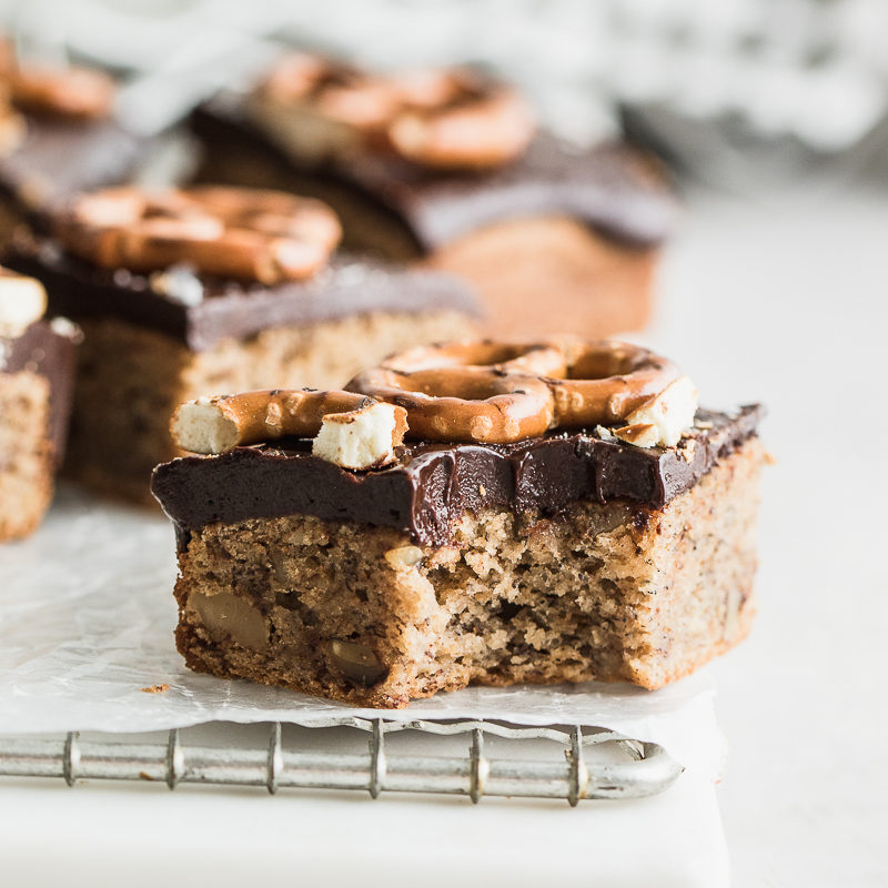 Banana Bread Bars & Chocolate Ganache - Peanut Butter Plus Chocolate