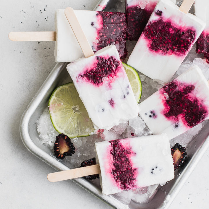 Vegan Popsicles with Blackberries & Lime | Peanut Butter Plus Chocolate