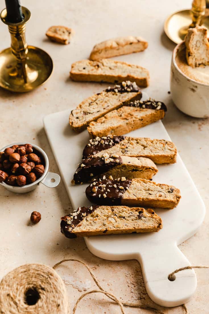 Chocolate Dipped Hazelnut Biscotti | Peanut Butter Plus Chocolate