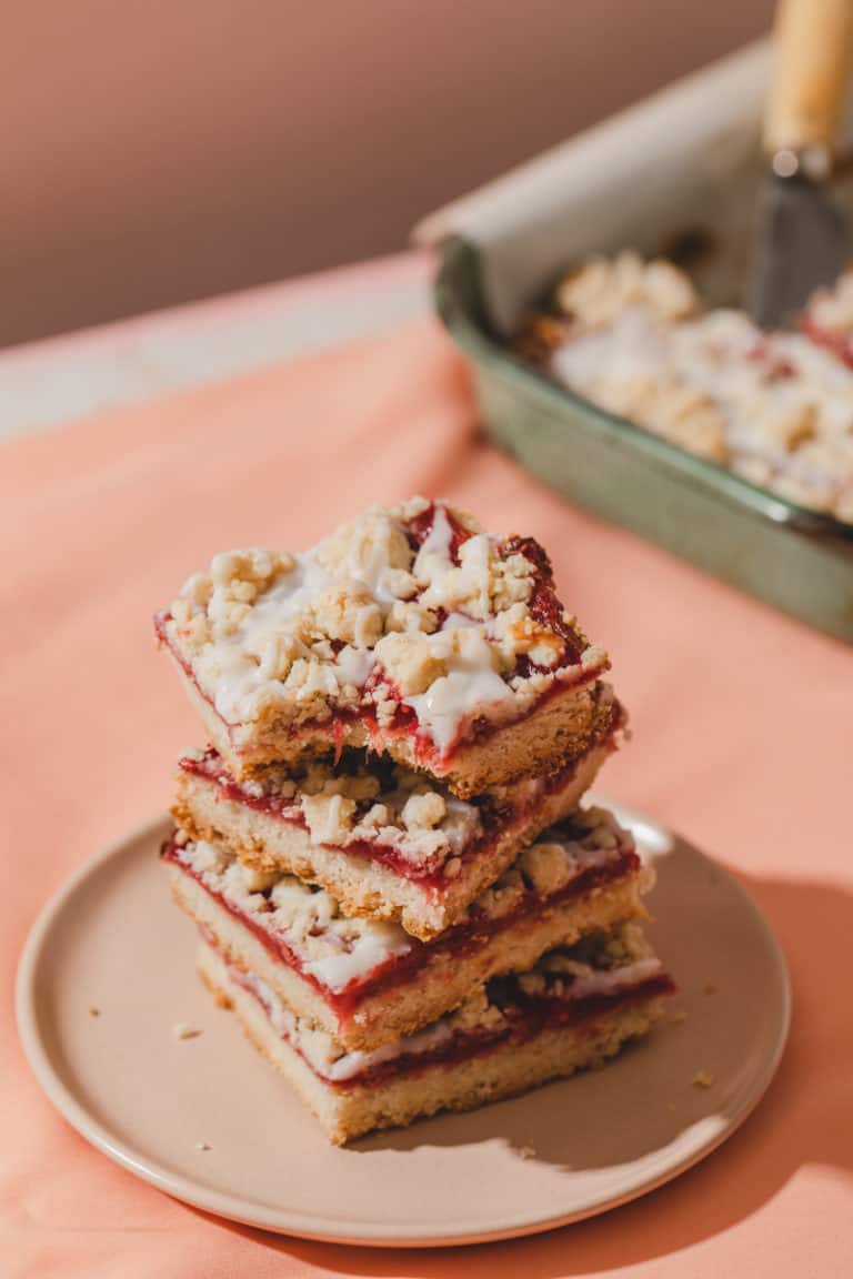 Strawberry Cookie Bars Vegan Gluten Free | Peanut Butter Plus Chocolate